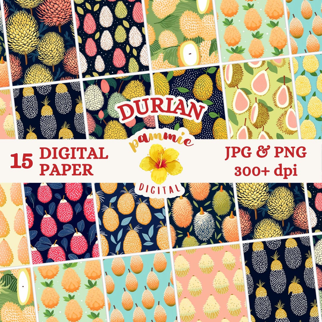 Durian Digital Print Digital Art Print Digital Paper Bundle Digital Art ...