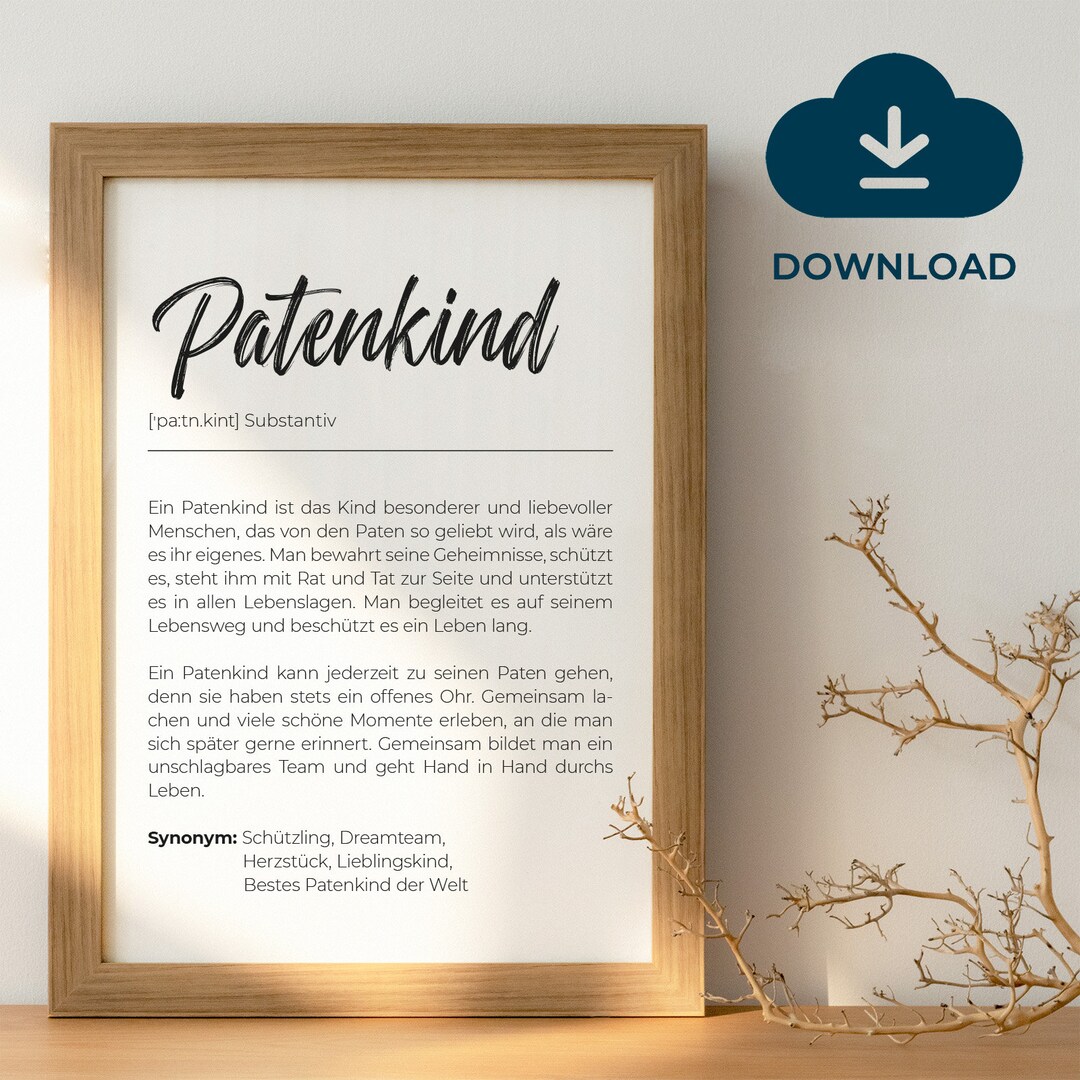 Meaning Poster Godchild Definition Gift Baptism Birth Birthday Thank ...