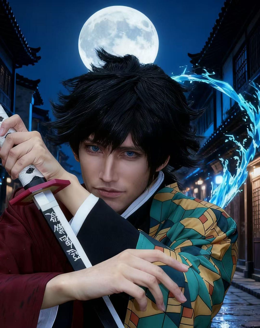 Giyu Tomioka Cosplay Wig — Demon Slayer Water Hashira Anime Wig,heat ...