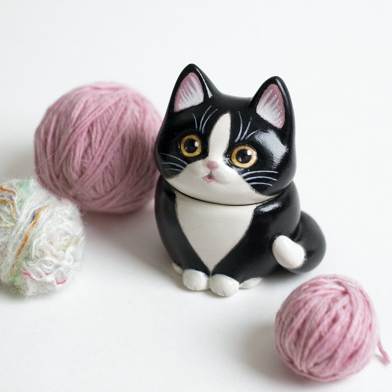 Cute Cat Figurine, Calico Cat Figurine, Tuxedo Cat Figure - Etsy Canada
