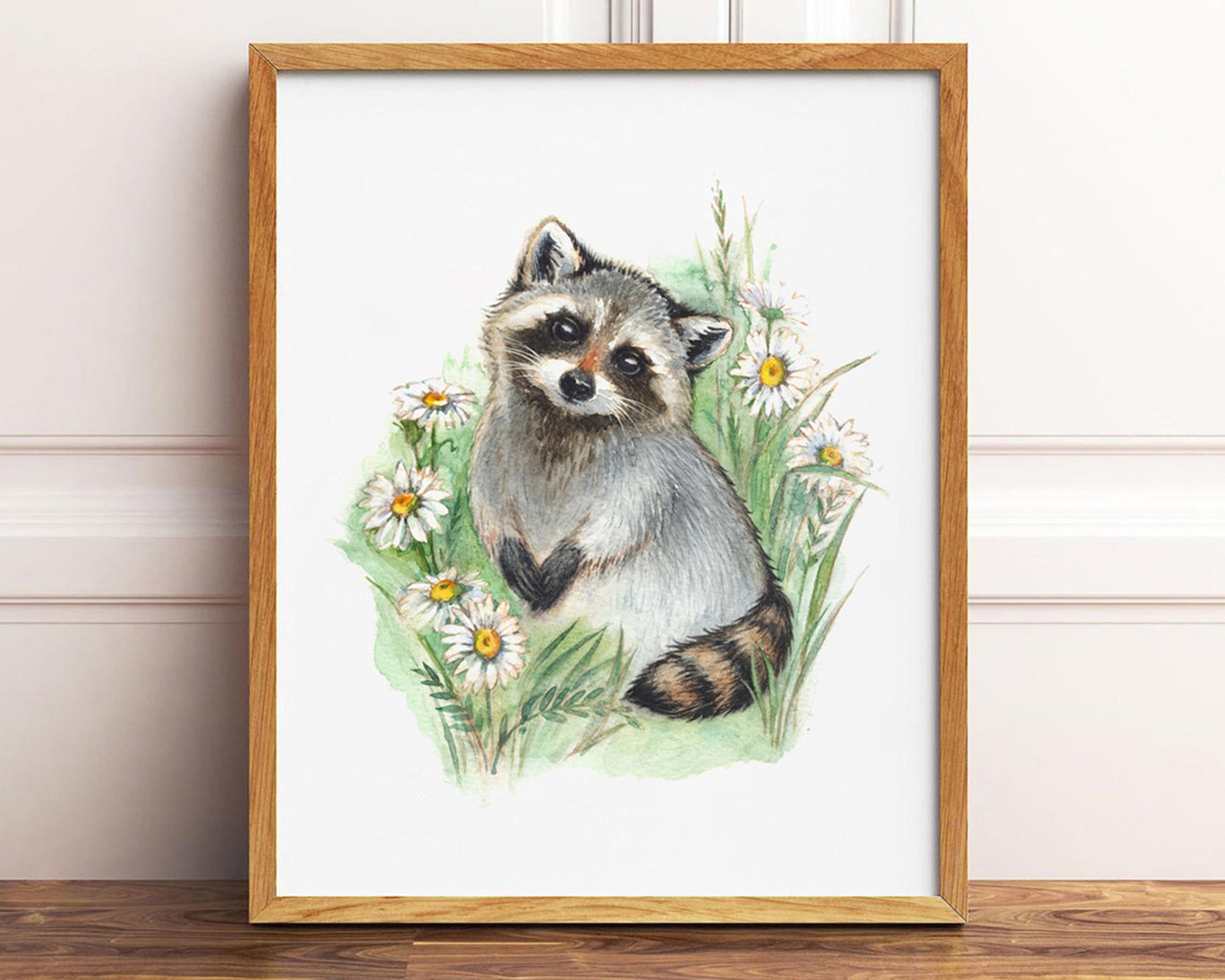 Cute Raccoon Print, Raccoon Watercolor Art Print, Racoon Art Nursery - Etsy