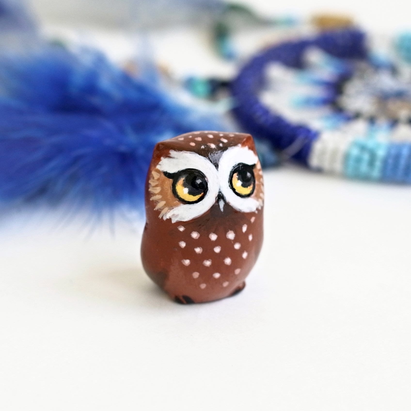 Adorable Owl Gift Figurine, Mini Clay Owl, Fairy House Decor, Cute Owl ...