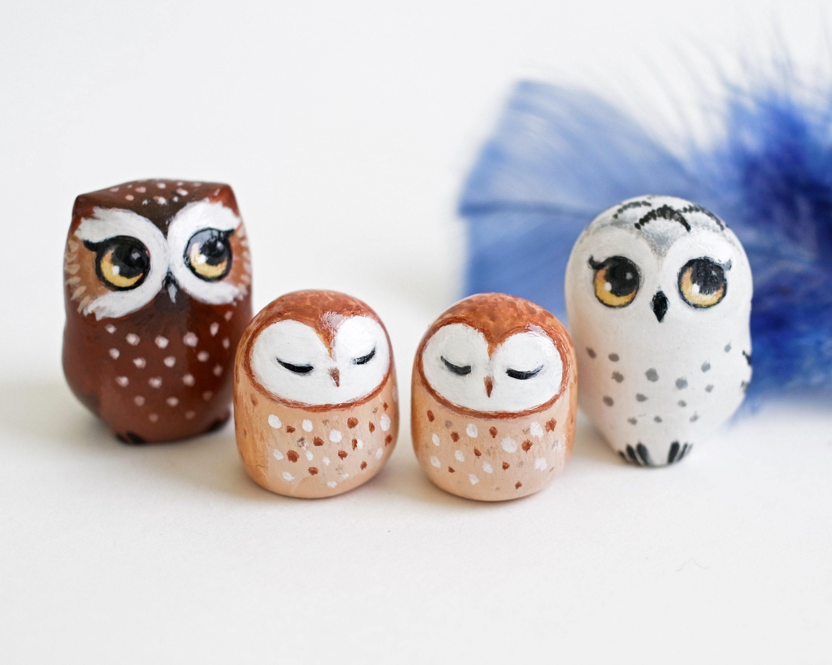 Adorable Owl Gift Figurine, Mini Clay Owl, Fairy House Decor, Cute Owl ...