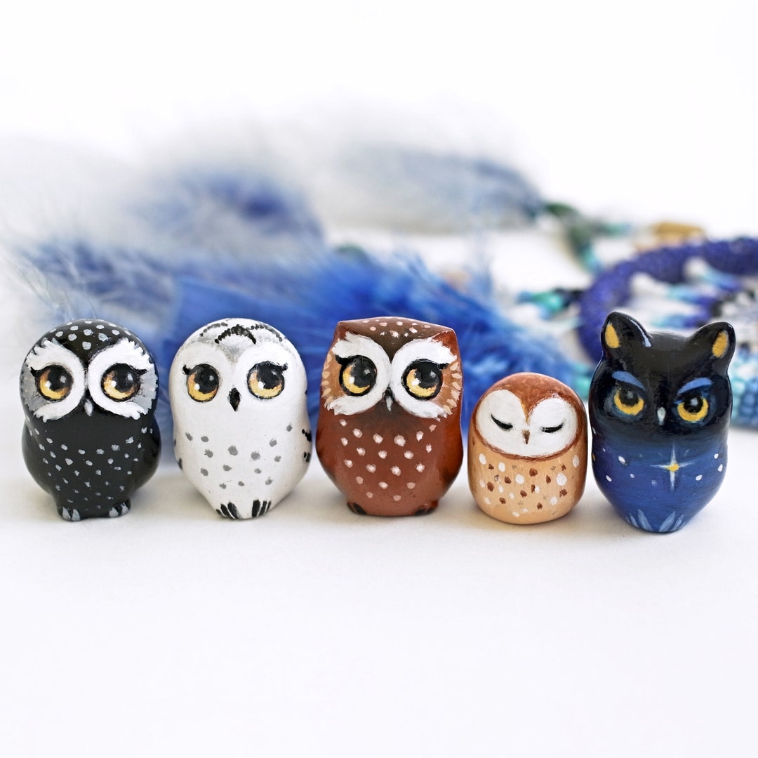 Adorable Owl Gift Figurine, Mini Clay Owl, Fairy House Decor, Cute Owl ...