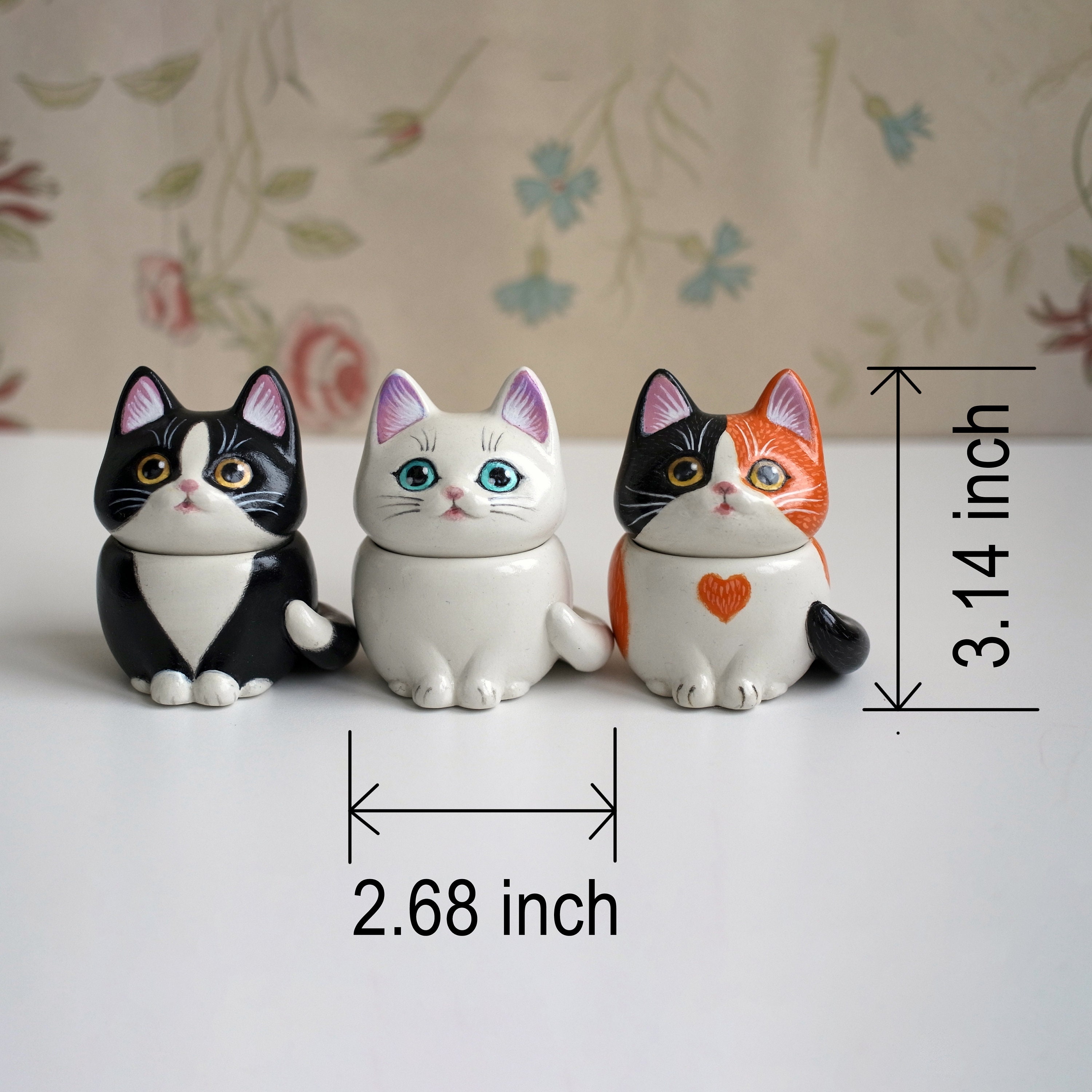 Cute Cat Figurine, Calico Cat Figurine, Tuxedo Cat Figure - Etsy Canada
