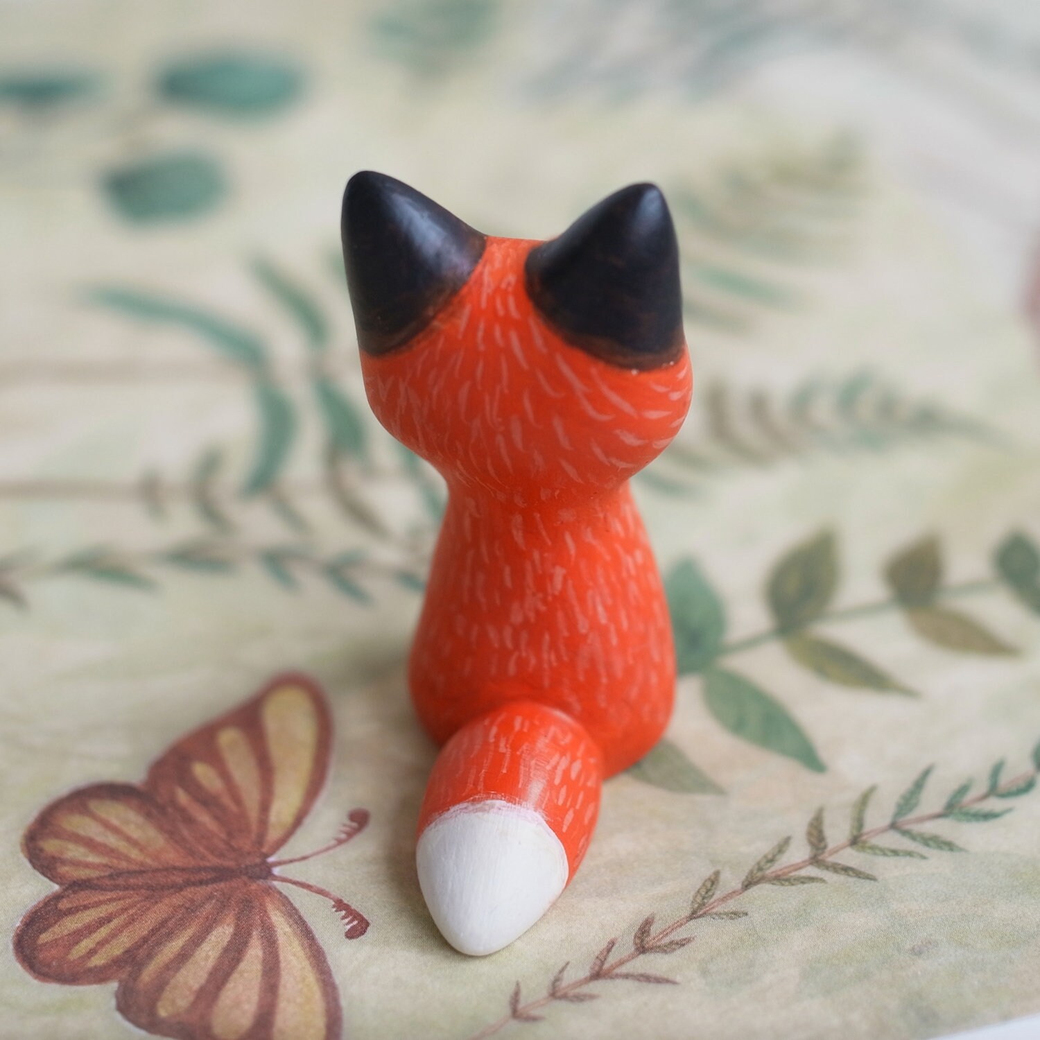 Red Fox Figurine, Clay Fox Figurine Desk, Fox Family, Fox Sculpture ...