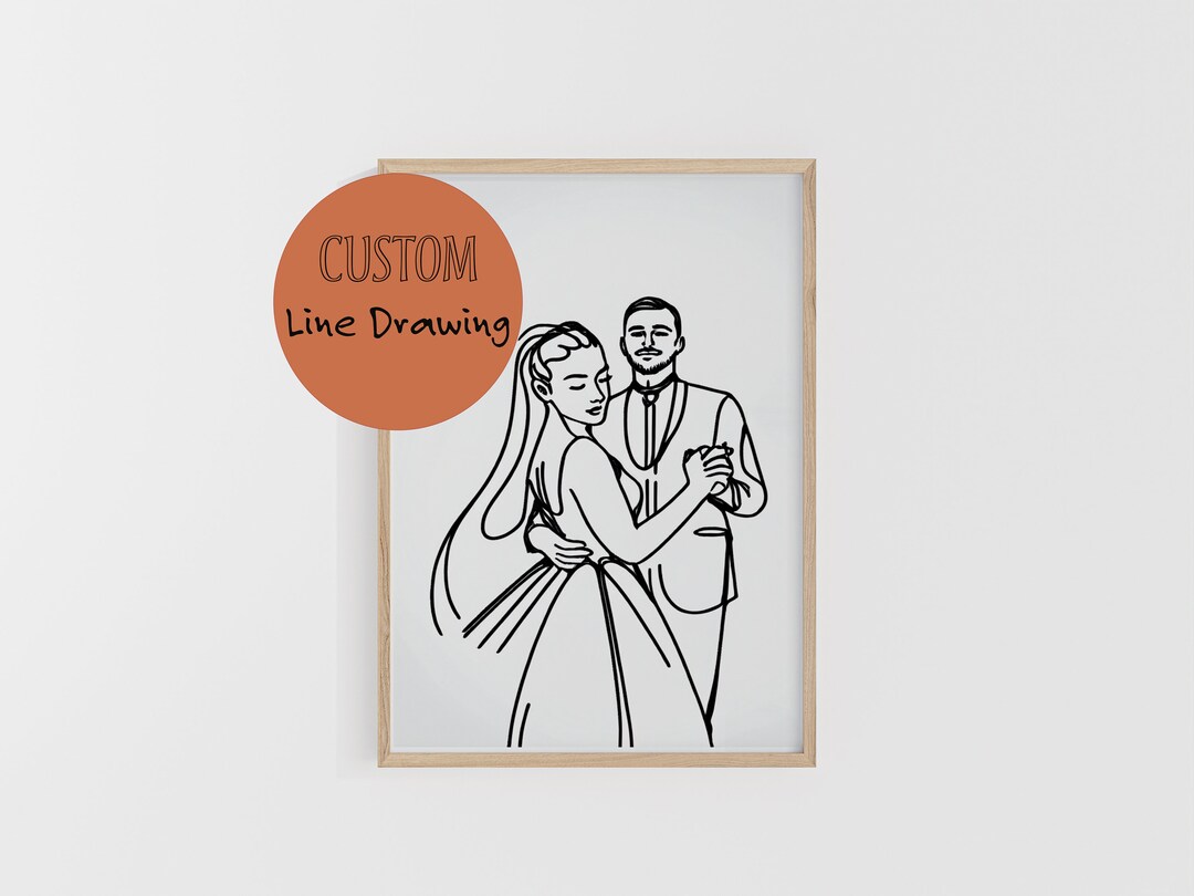 Custom Couple Line Art Portrait, Couple Gift, Wedding Anniversary ...