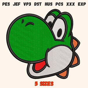 Yoshi Mario Digital Embroidery Machine Files. Yoshi Mario 5 Sizes ...