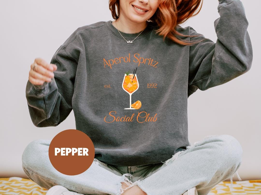 Custom Aperol Spritz Social Club Sweatshirt Established Year Fun Drinks ...