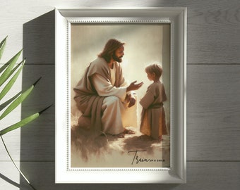 Christian Art: train up a Child. Printable Download Art of Jesus ...