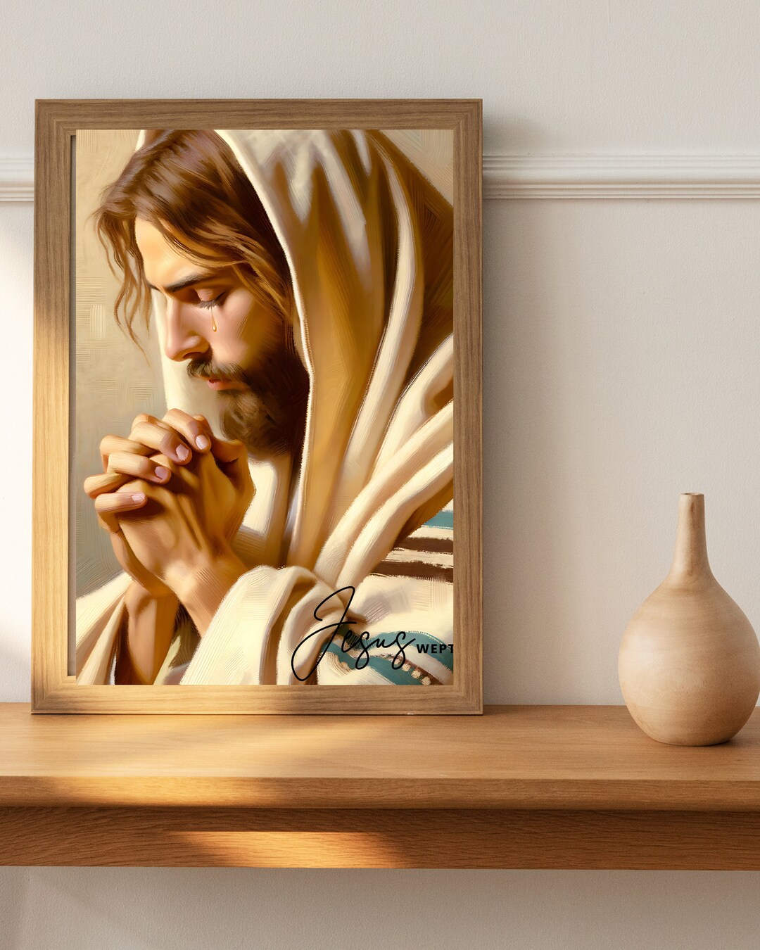Jesus Wept Portrait Art Contemporary Christian Wall Decor Instant ...