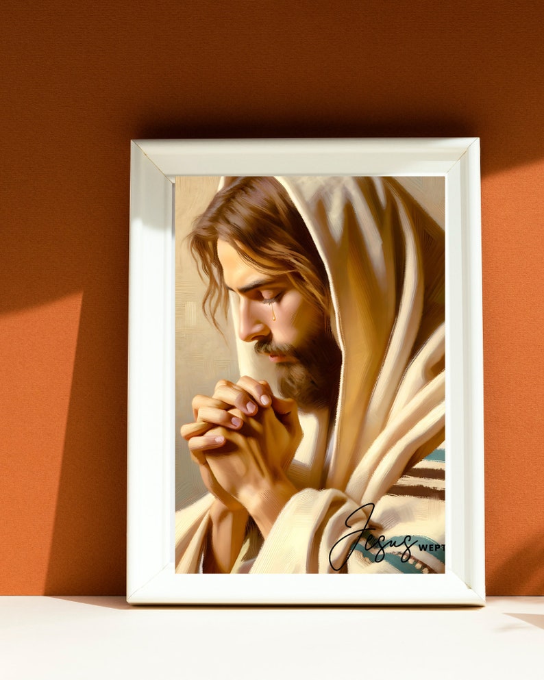 Jesus Wept Portrait Art Contemporary Christian Wall Decor Instant ...