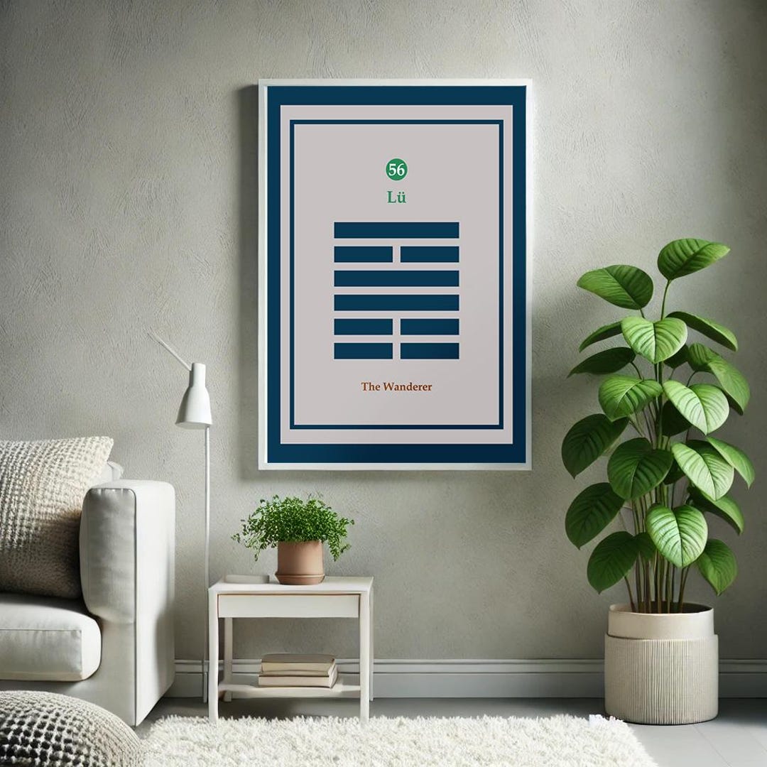 I Ching Hexagram 56 Poster, Hexagram Lü, the Wanderer, Digital Wall Art ...