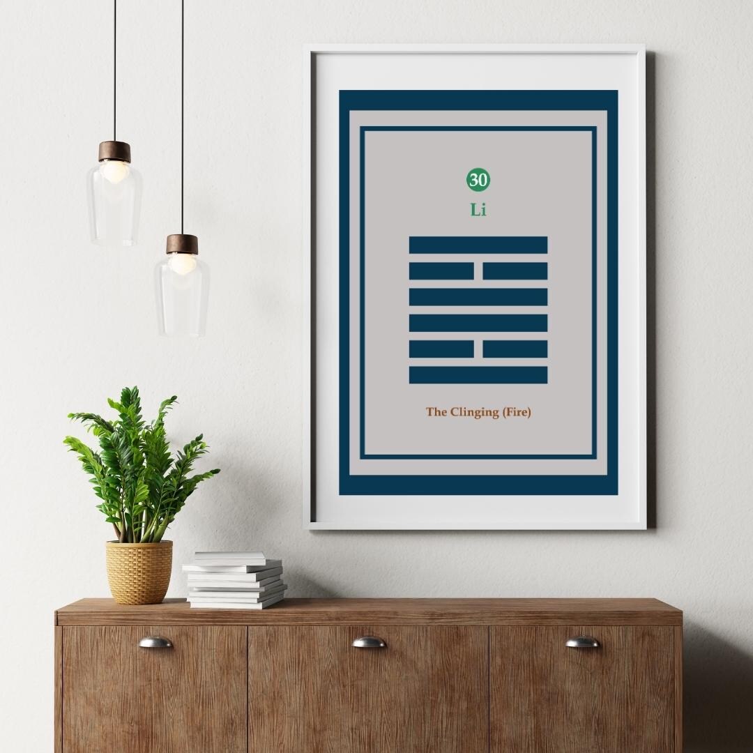 I Ching Hexagram 30 Poster, Hexagram, Li the Clinging Fire, Feng Shui ...