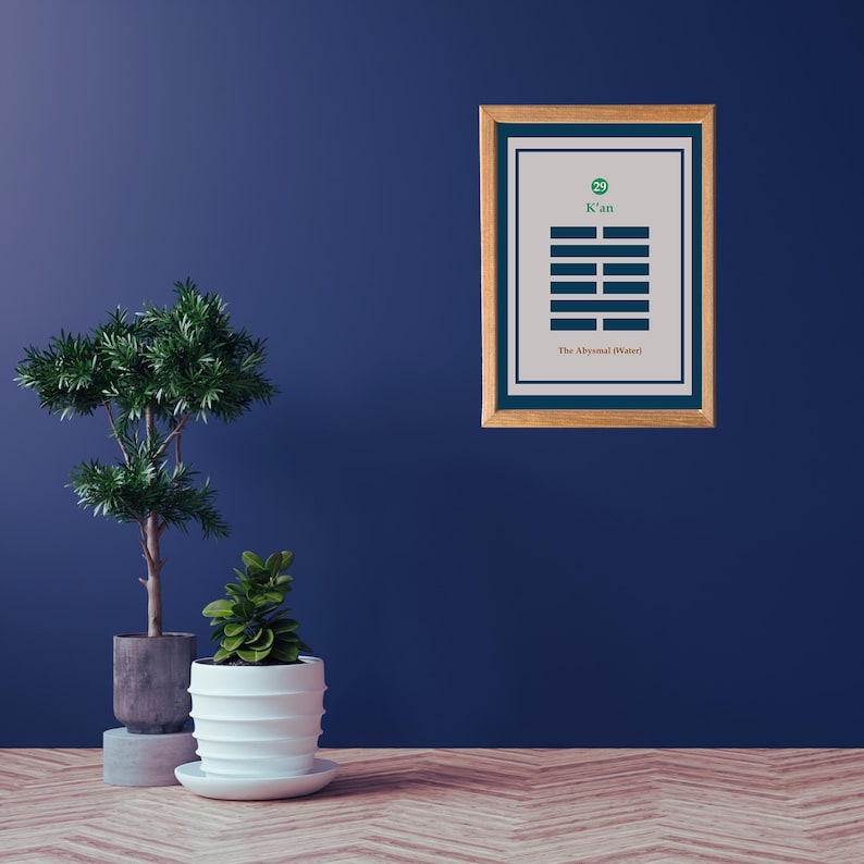 I Ching Hexagram 29 Poster, K'an the Abysmal Water Hexagram, Digital ...
