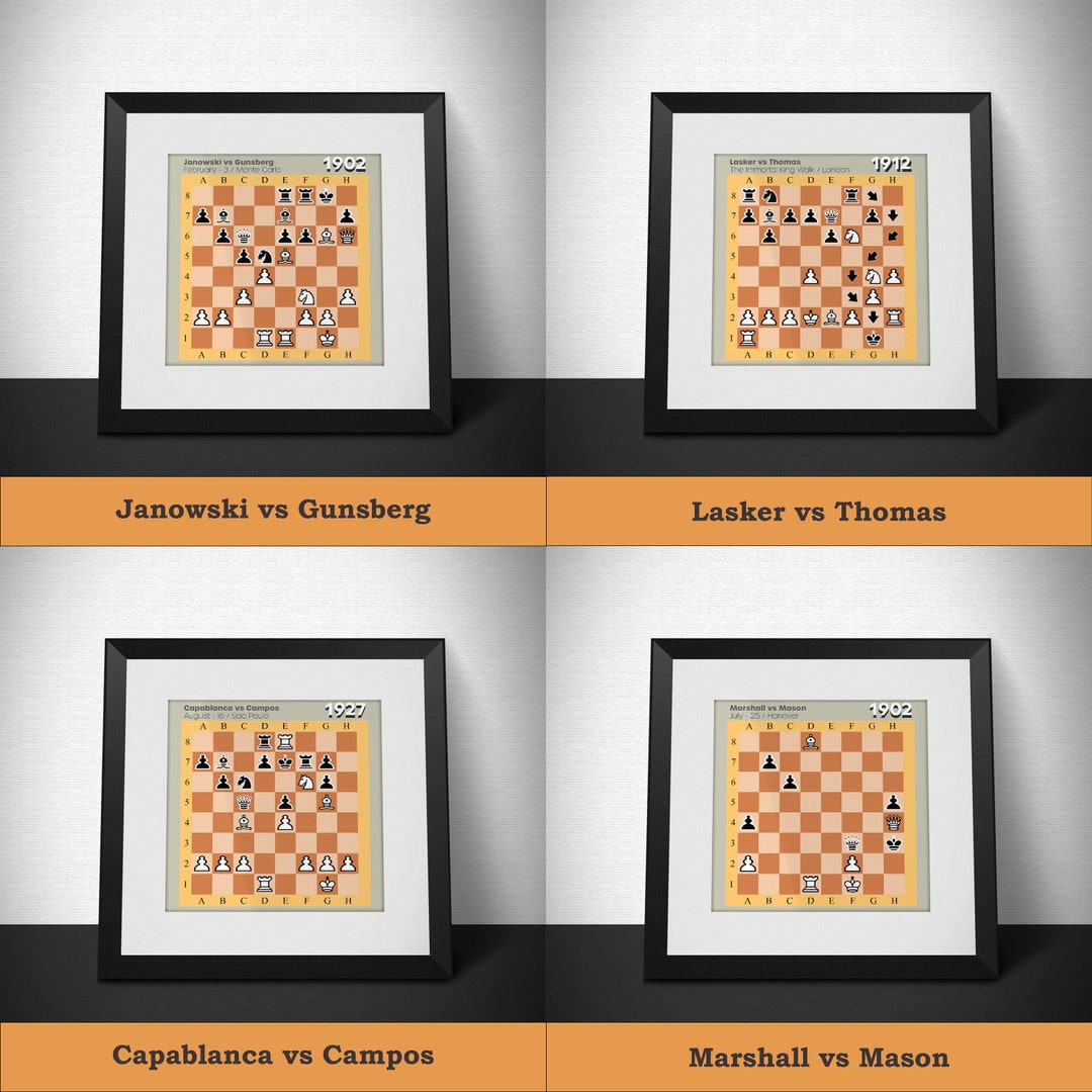 Chess Poster Bundle, Vintage Chess Posters, Historic Chess Matches ...
