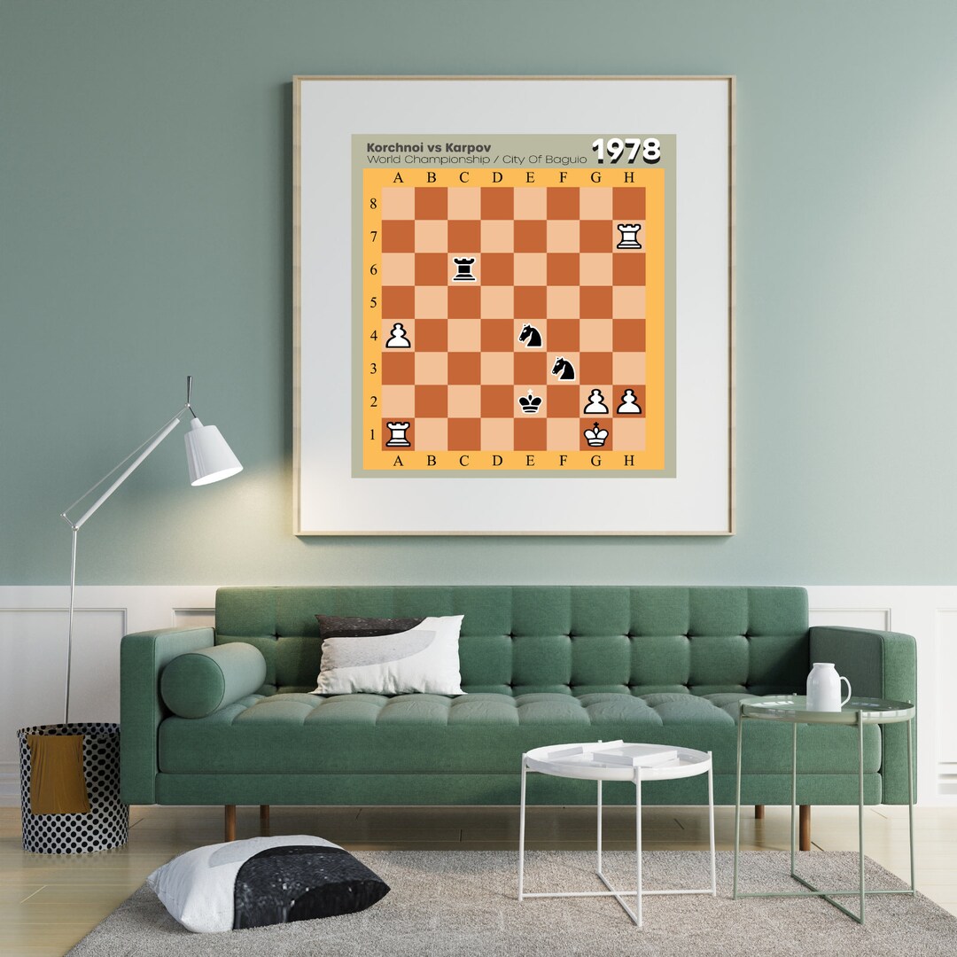 Chess Poster, Korchnoi Vs Karpov, 1978, World Championship Chess Poster ...