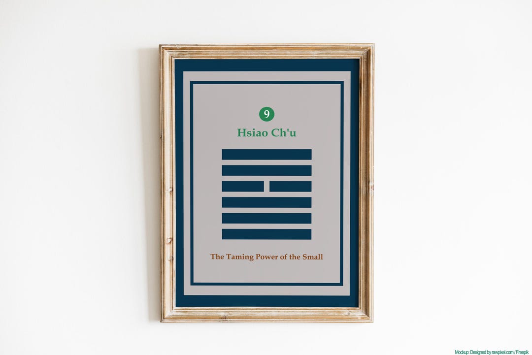I Ching Hexagram 9 Poster, Hsiao Ch'u Hexagram, the Taming Power of the ...