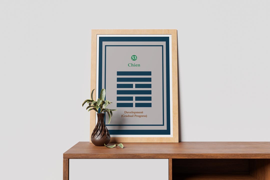 I Ching Hexagram 53 Poster, Hexagram Chien, Gradual Progress, Steady ...