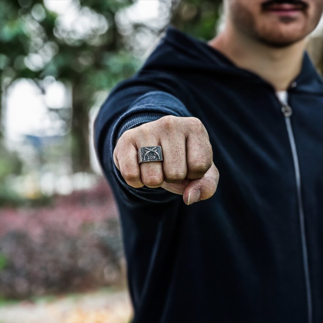 History Man Patriotic 1776 Numbers Titanium Steel Ring - Etsy