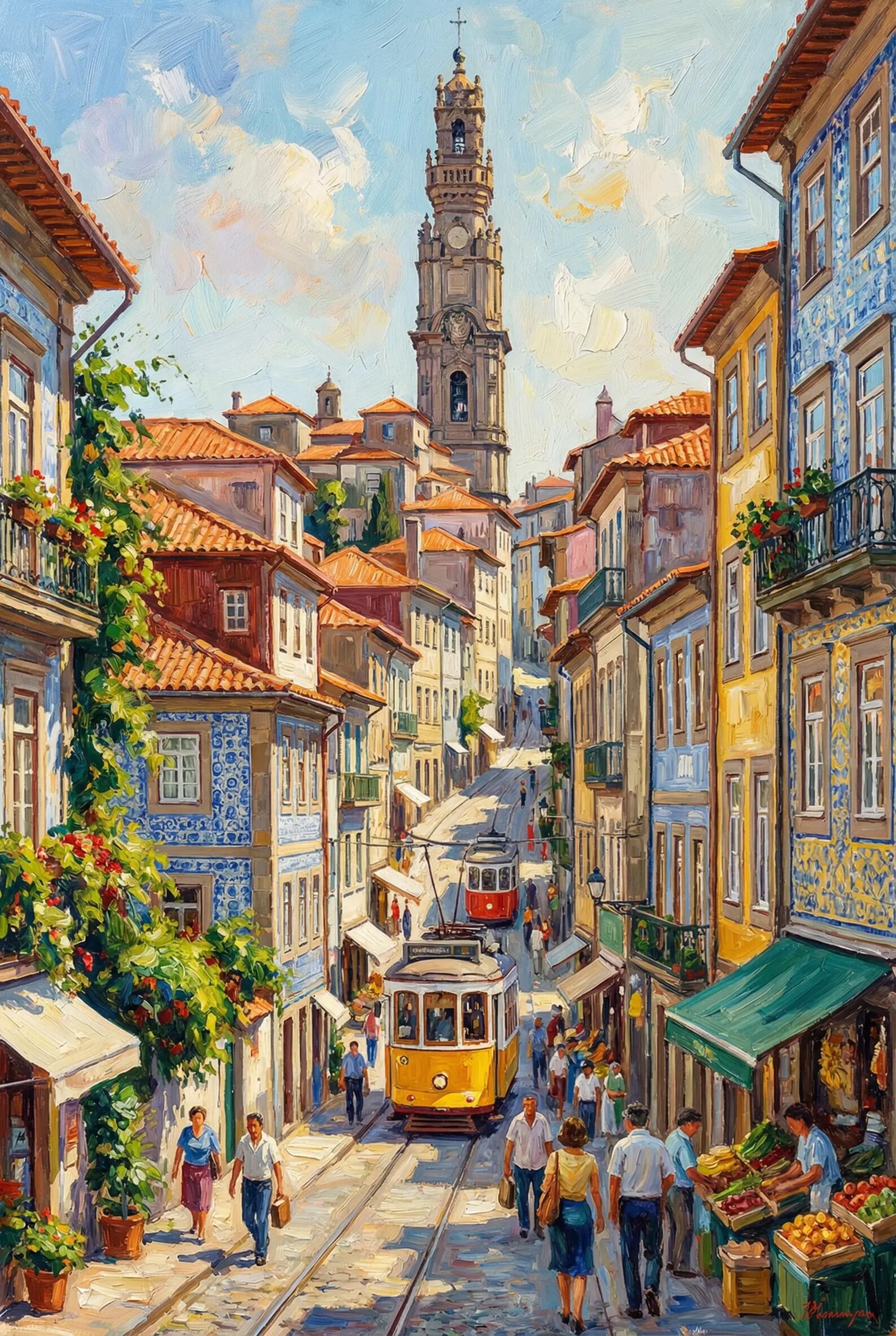 Porto Portugal Canvas Print Set – Dom Luís Bridge, Tram & Lello ...