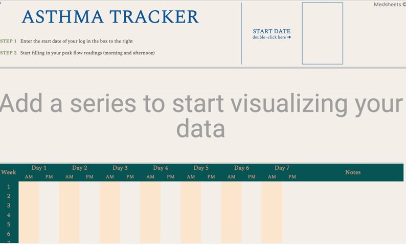 Asthma Tracker and Diagnosis Tool Spreadsheet (google Sheets Download) - Peak Flow Diary - Etsy