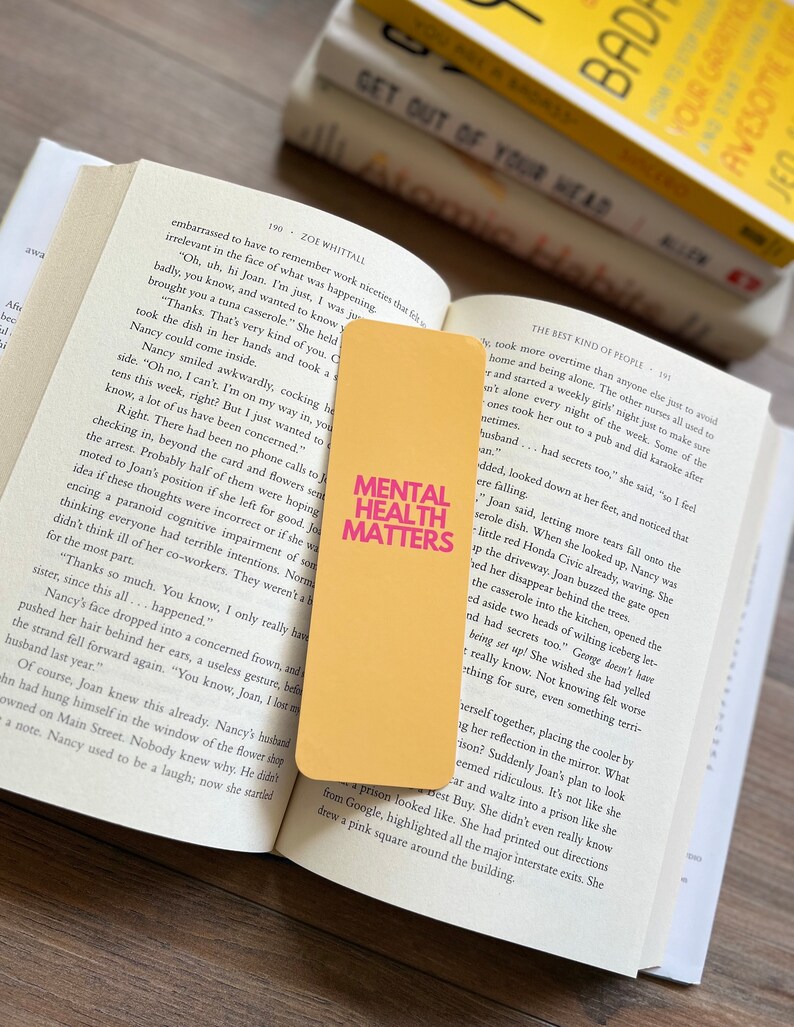 Mental Health Matters Bookmark Self Care Bookmark Awareness Bookmark ...