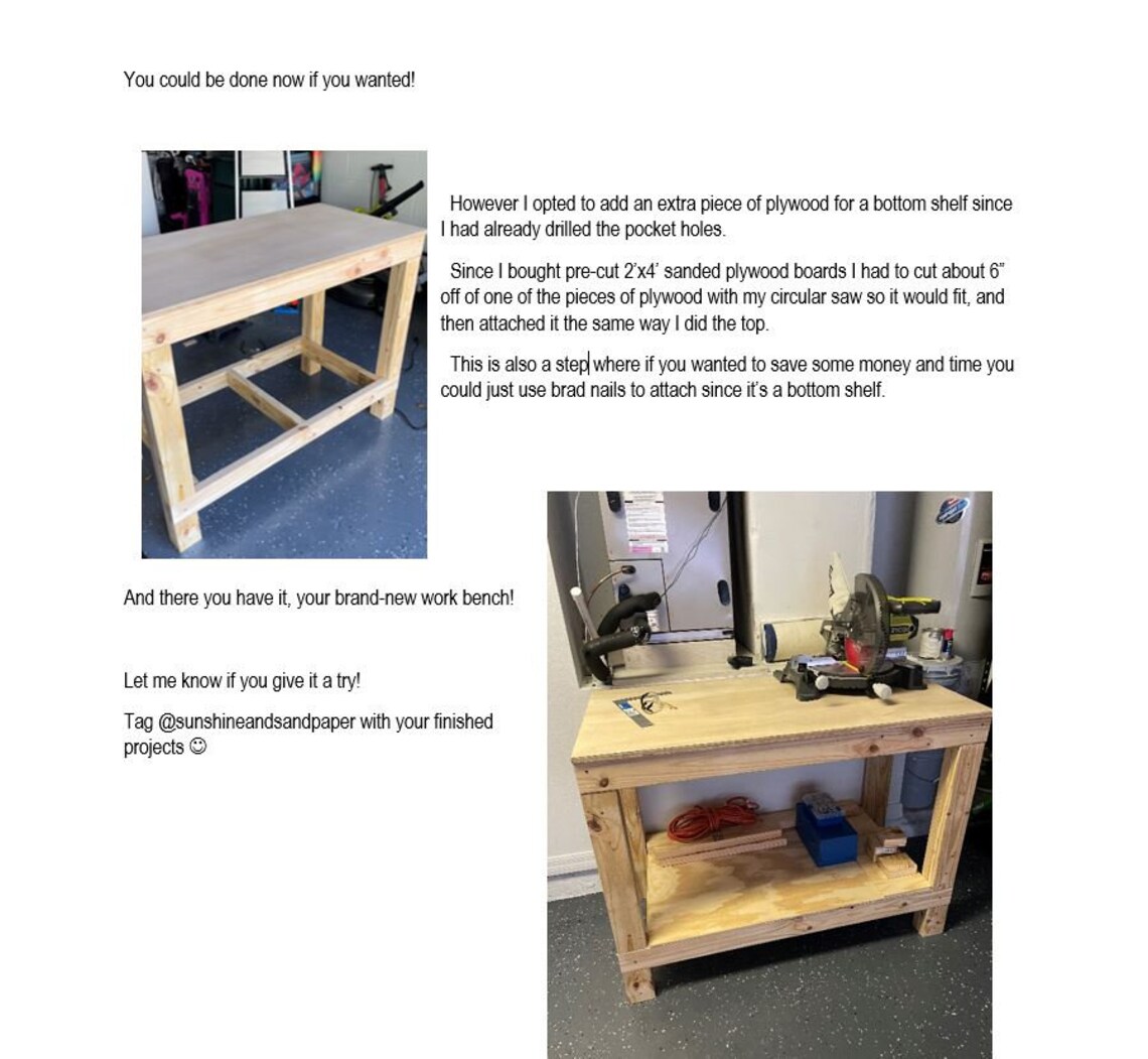 Diy Workbench Plans Budget Friendly Etsy