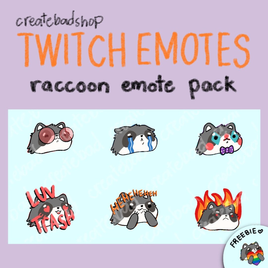 61 RACCOON EMOTE PACK for Twitch, Discord, Youtube Rose-colored Glasses ...