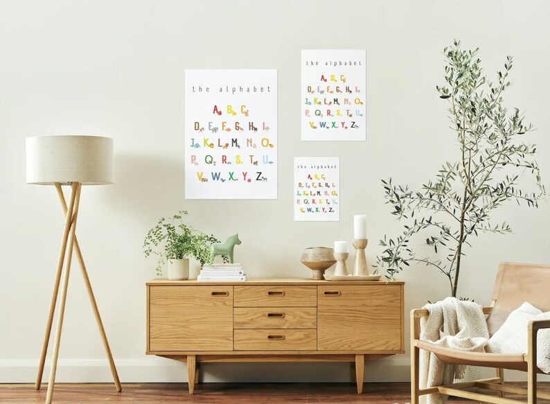 26 Alphabet Flashcards for Babies + 1 ABC Poster: Easy Words, Vibrant ...