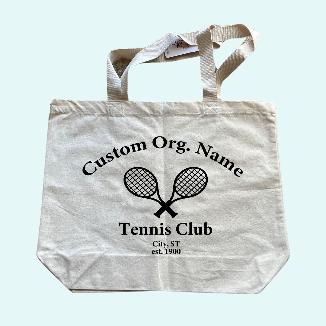 Tennis Club Custom Greek Sorority Canvas Tote Bag ~ Big Little Gift ...