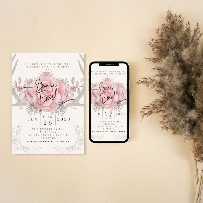 Rustic Wedding Invitation Bundle Rustic Wedding Invitation Set DIY ...