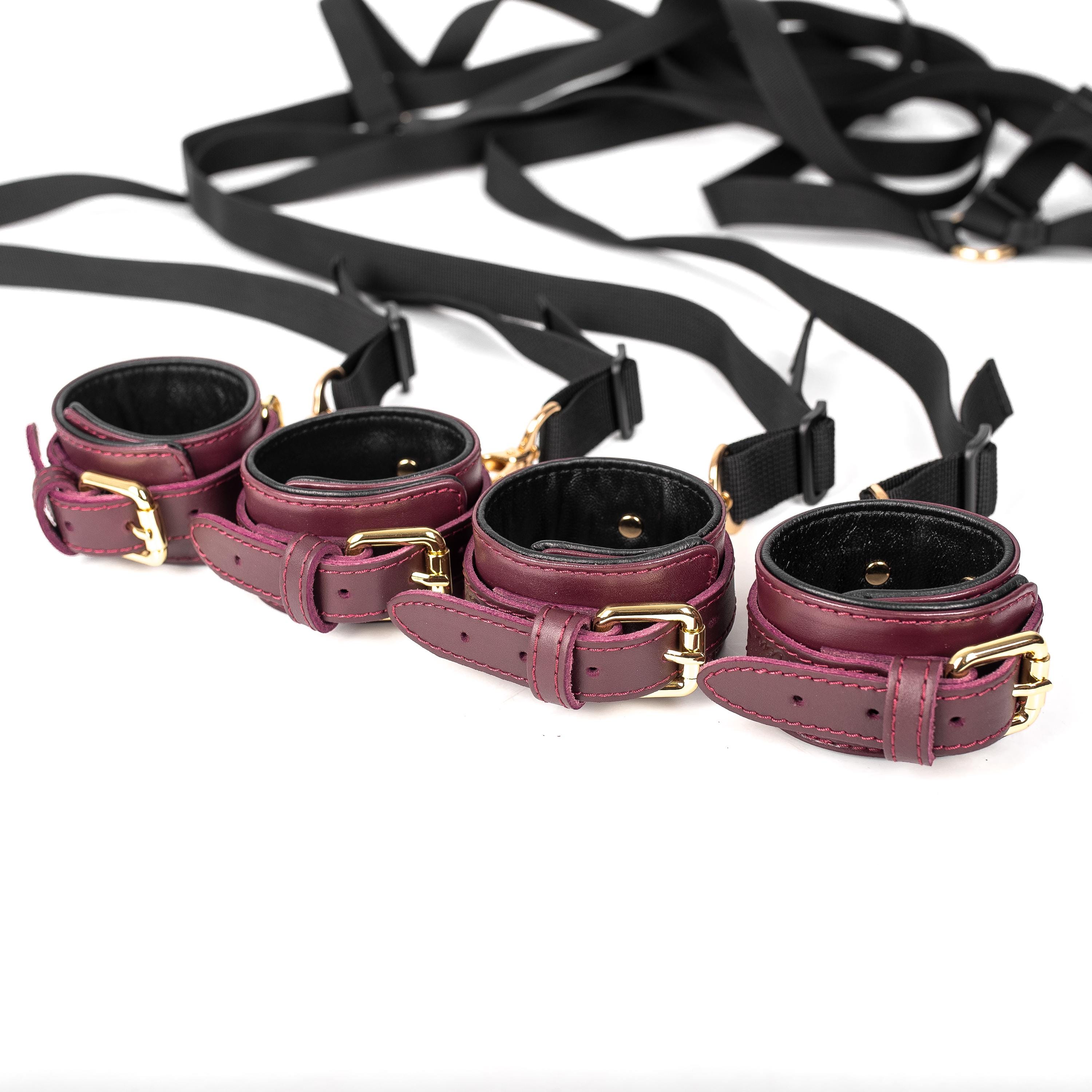 Under-mattress Bed Restraint Set | Leather or Chain Cuffs - Etsy