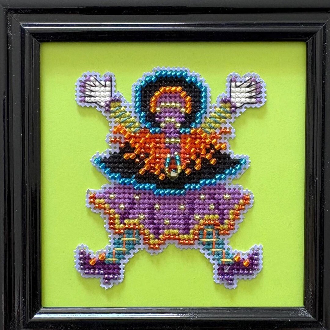Splat Witch Halloween Cross-stitch, Completed Cross-stitch, Framed ...