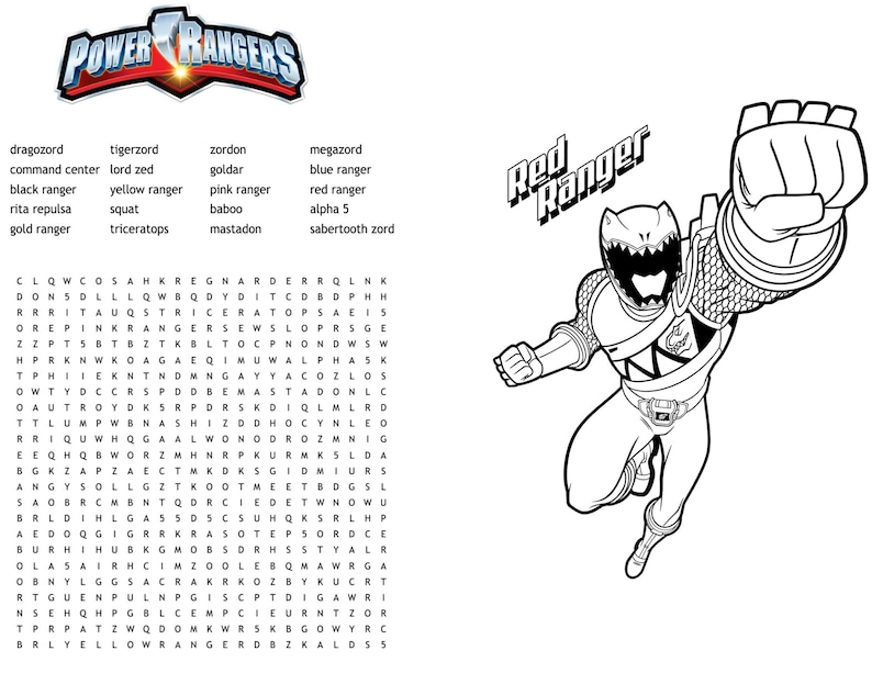 Power Rangers Coloring Book - Etsy