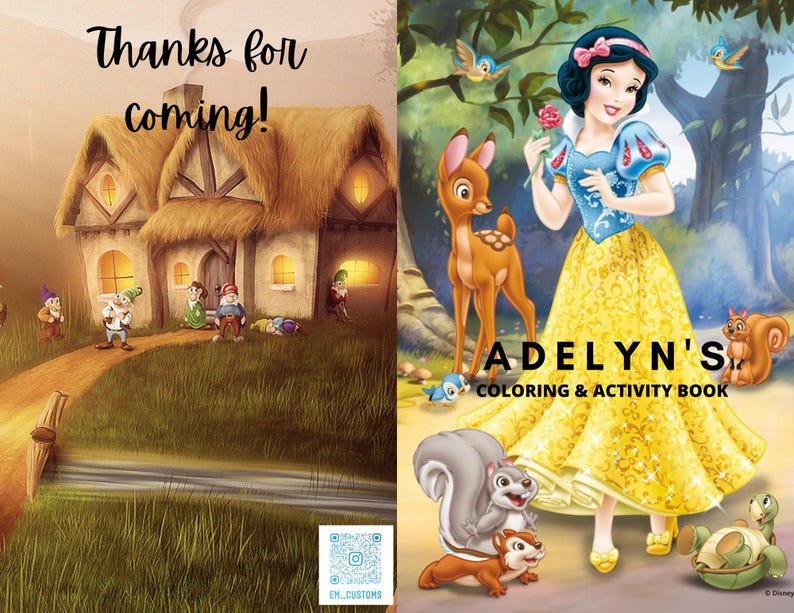 Snow White Coloring Book - Etsy