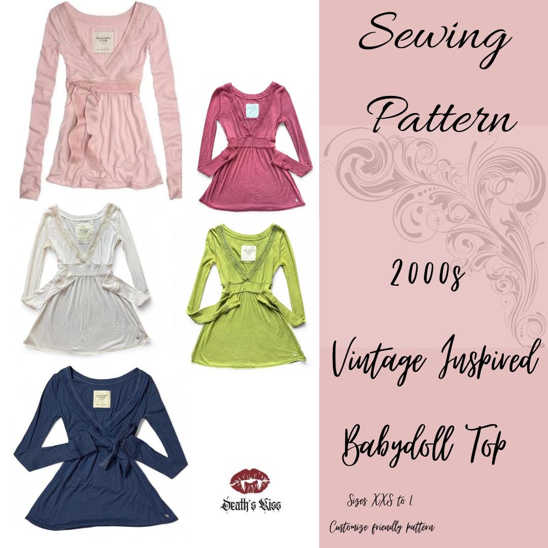 2000s Vintage Babydoll Sewing Pattern Size XXS-L Intermediate/beginner ...