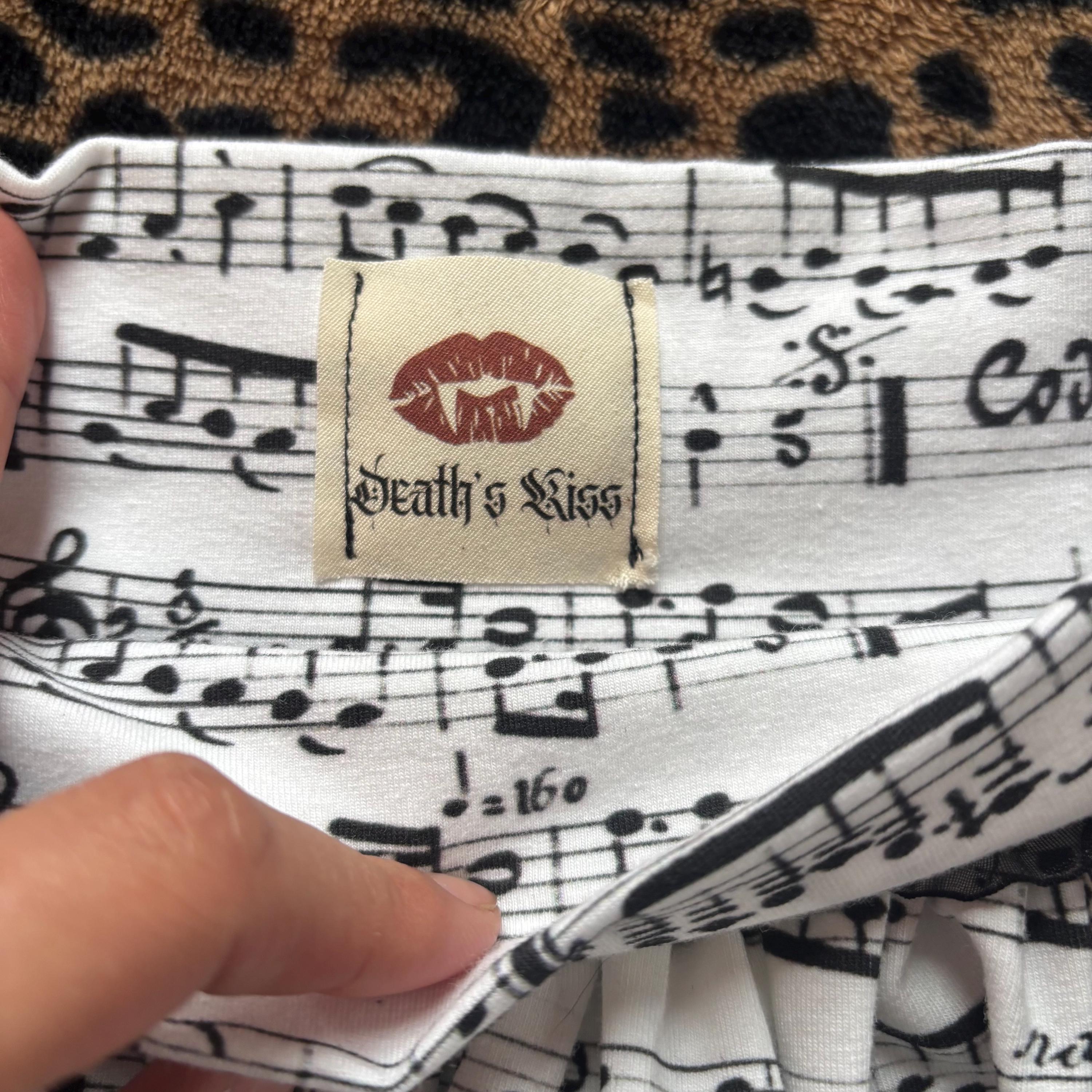 Handmade Musical Note Mini Skirt With Ruffles and Black Lace Trim - Etsy