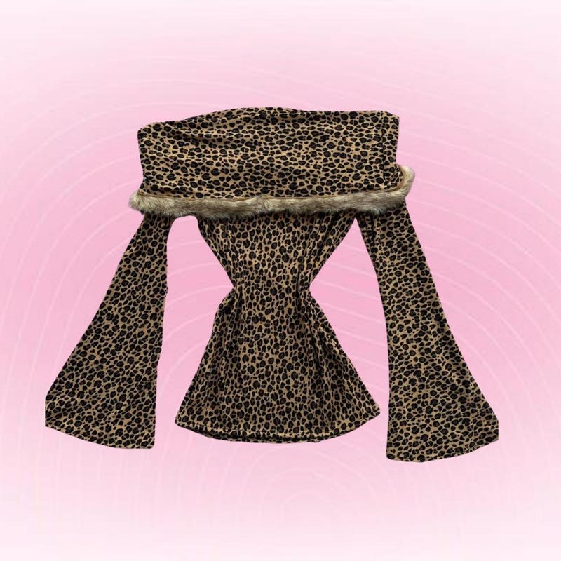 Leopard Print Top Y2k - Etsy