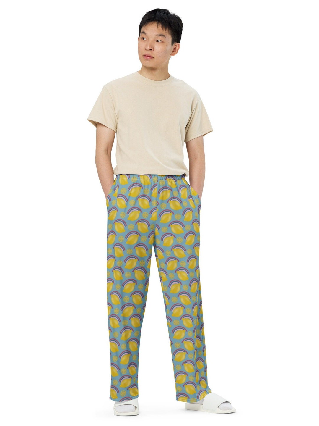 Lemon Rainbow PJ Pants | Blue Lemonade Color Pajamas 2XS - 6XL - Etsy