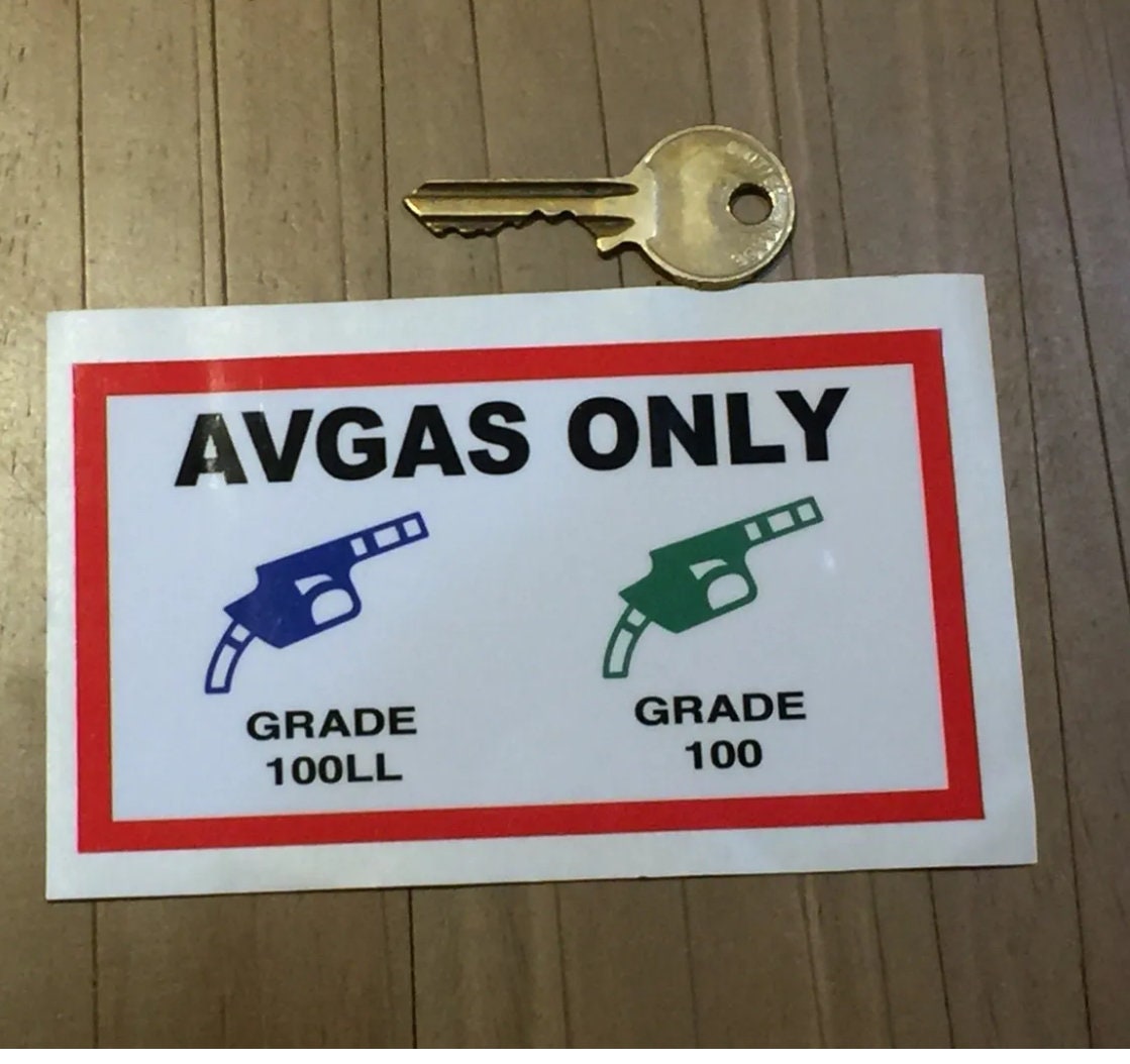 Avgas Only Fuel Laminated Sticker Cessna Piper Aircraft - Etsy