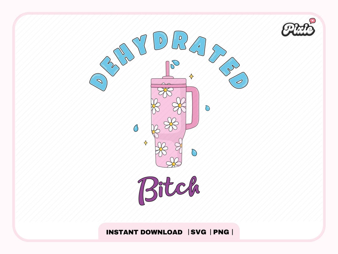 Dehydrated Btch SVG PNG, Trendy Cute Popular 90's Y2K Aesthetic Vibe ...