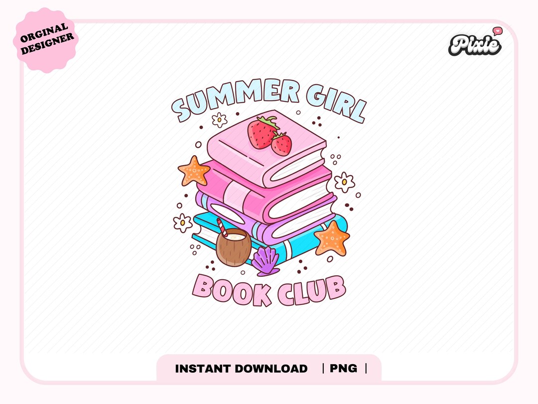 Summer Girl Book Club PNG, Cute Trendy Popular Aesthetic Summer Booked ...