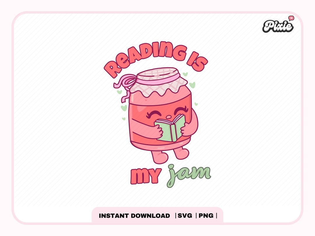 Reading is My Jam SVG PNG, Cute Trendy Aesthetic Popular Creative ...