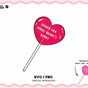 Sucker for Emily Henry's Books SVG PNG, Trendy Cute Popular Creative ...