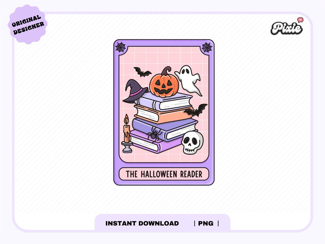 The Halloween Reader Tarot Card PNG, Trendy Cute Aesthetic Halloween ...