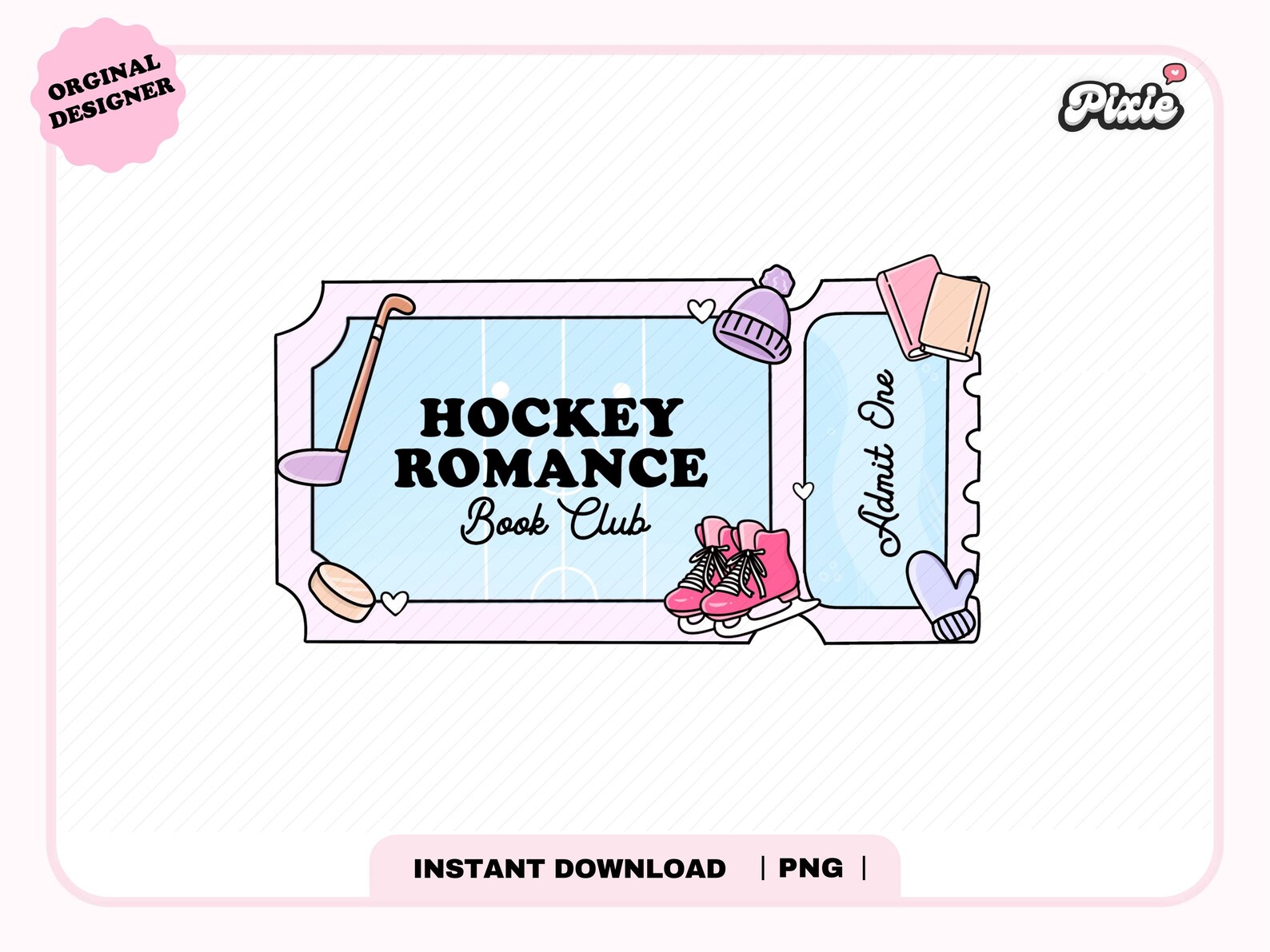 Hockey Romance Book Ticket PNG, Cute Trendy Aesthetic Popular Winter ...