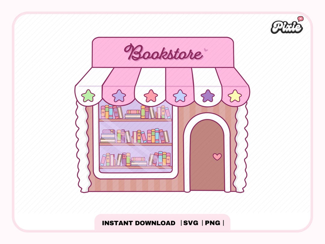 Pink Bookstore SVG PNG, Cute Trendy Popular Aesthetic Creative Bookish ...