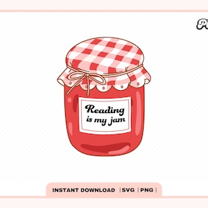 Reading is My Jam SVG PNG, Book Lover Sublimation Png Svg, Cute Trend ...