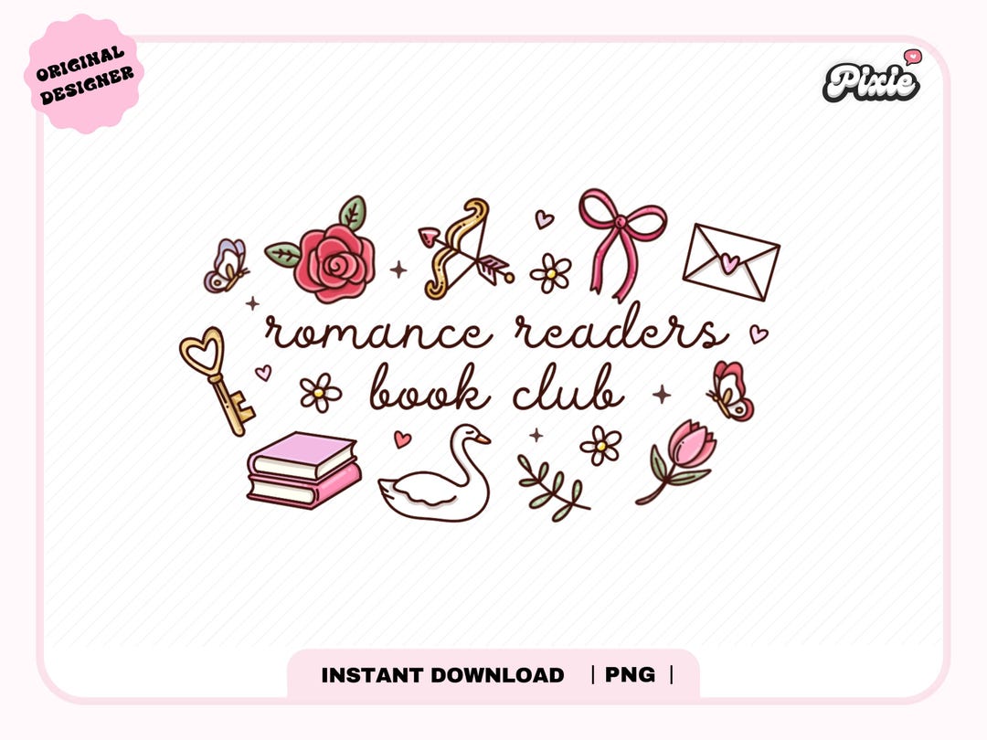 Romance Readers Book Club PNG, Cute Trendy Romance Book Tropes Smut ...